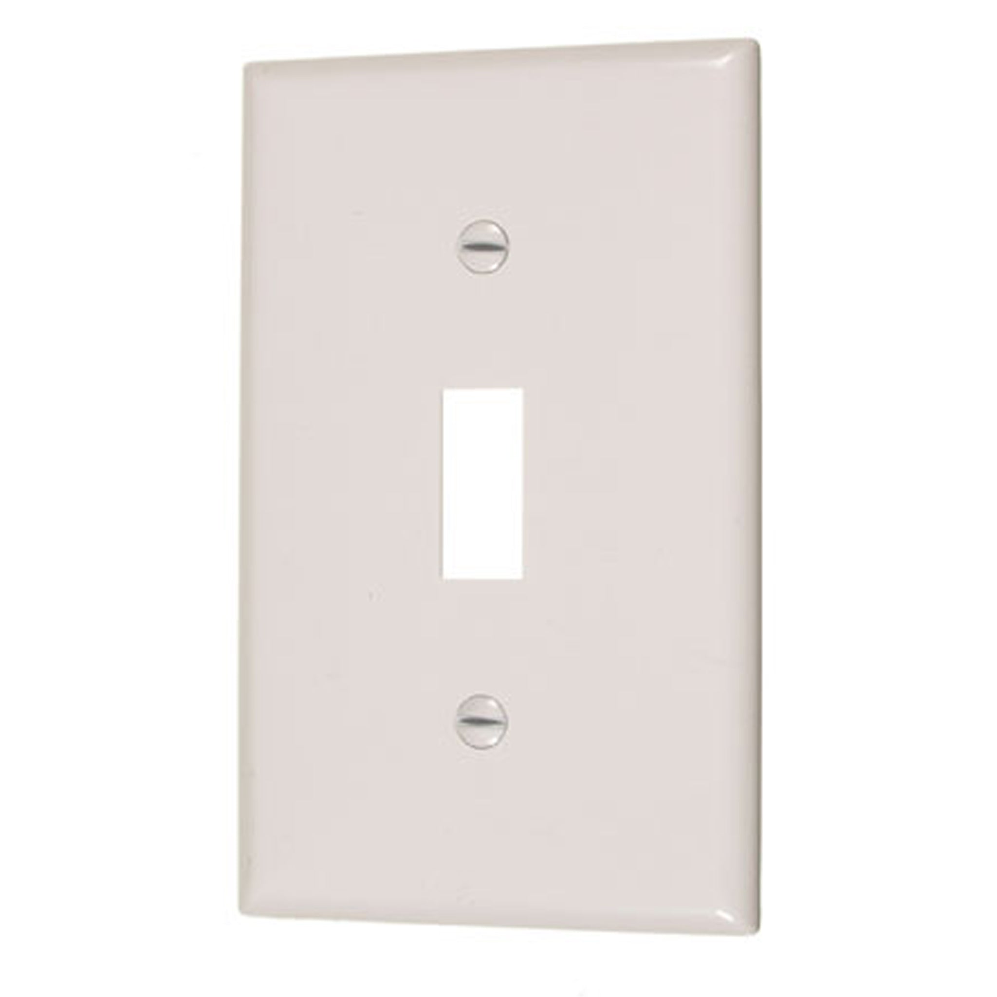 Single Toggle Switch Plate - White