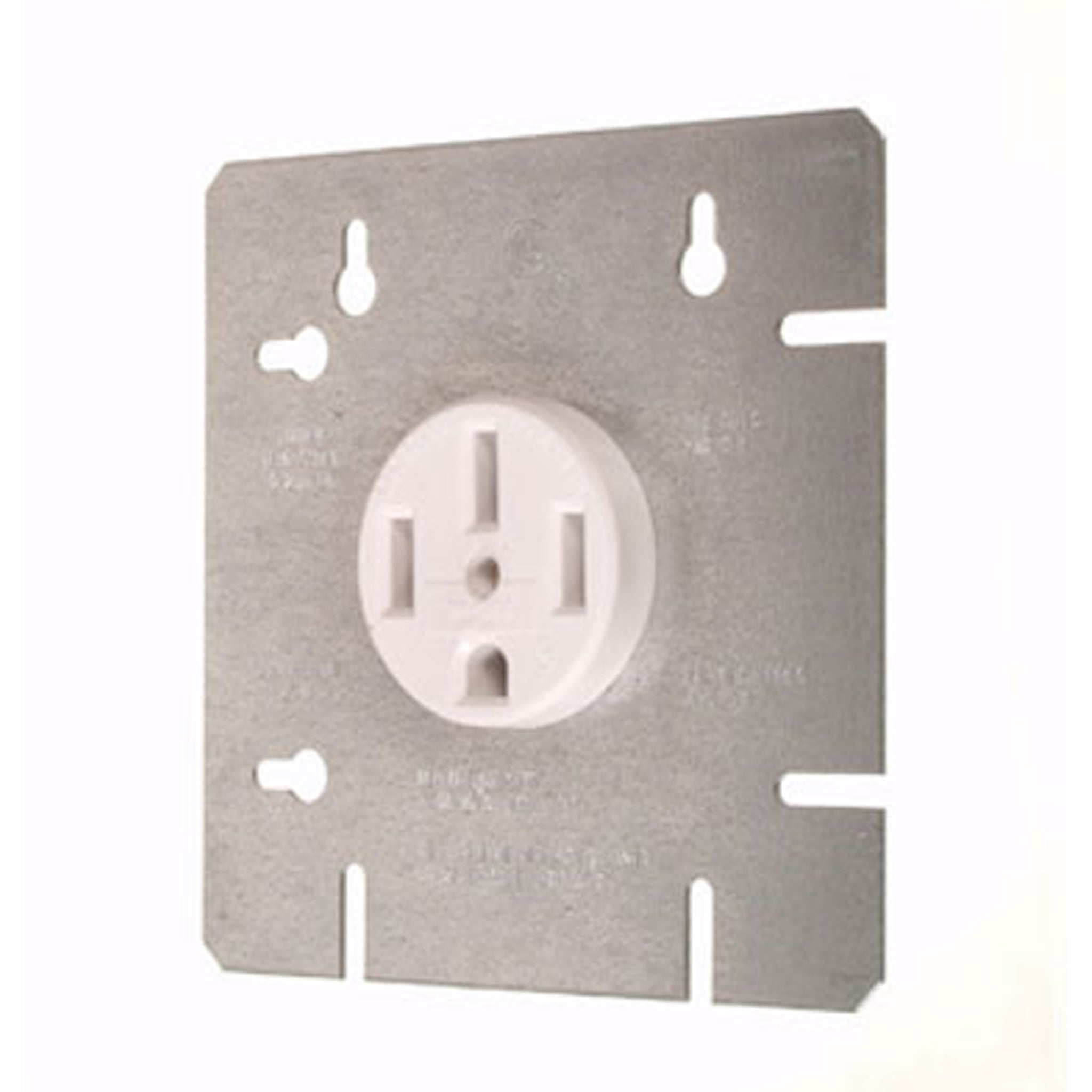 Dryer Outlet w/ 4 11/16" Cover Plate - 30A-120/240V - White